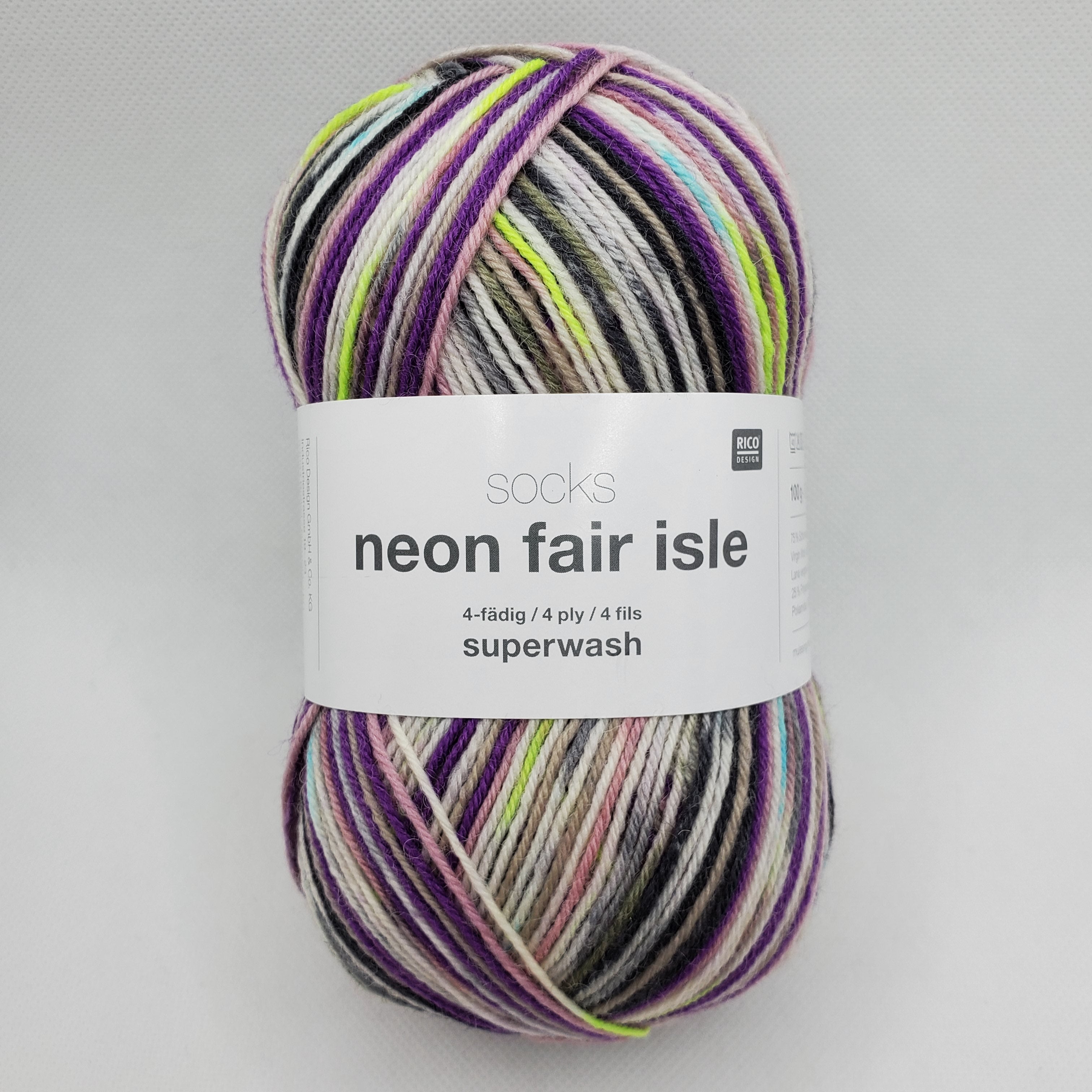 Rico Designsocks neon fair isle – Asammy's Yarn Shop